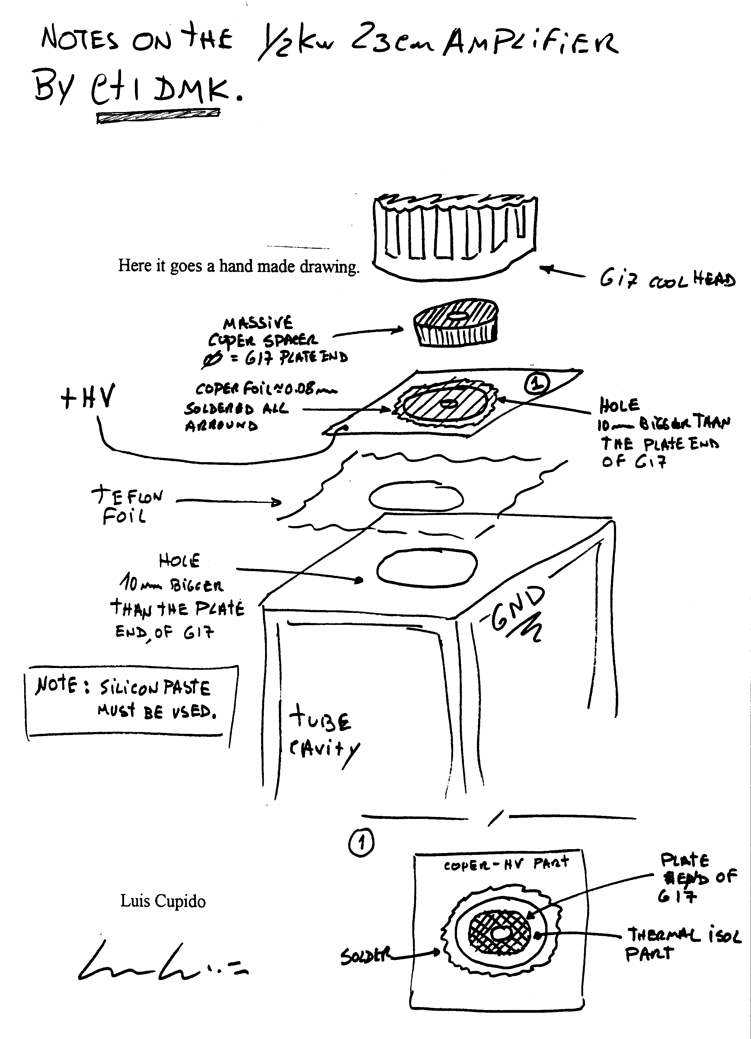 1296 MHz Half Kilowatt Amplifier with a GI7b - L. Cupido