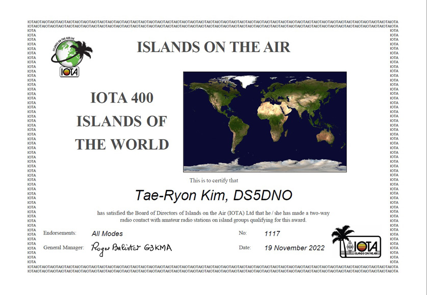 RSGB IOTA Award