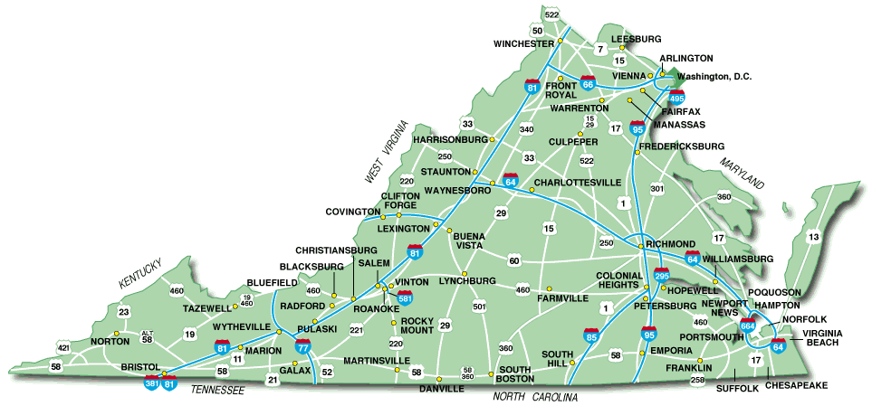 Northern Va Map With Cities