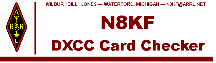 N8KF DXCC Card Checker