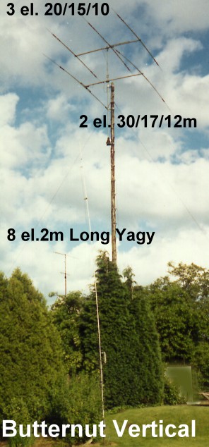 Telrex 8 element, rotary, long yagi, horizontal pol. at 13m above ...