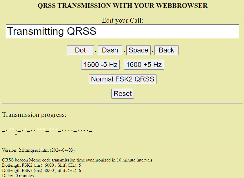 CREATE QRSS SIGNALS WITH YOUR WEB BROWSER