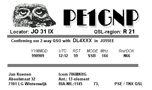 The design of my QSL-card