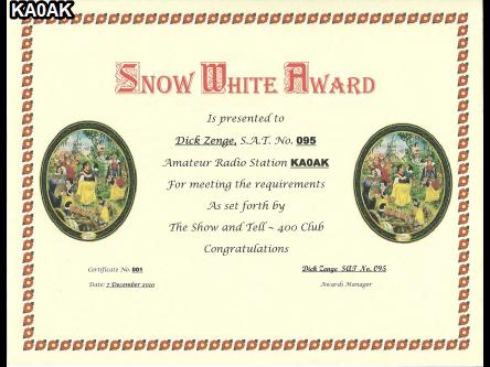 snow certificate