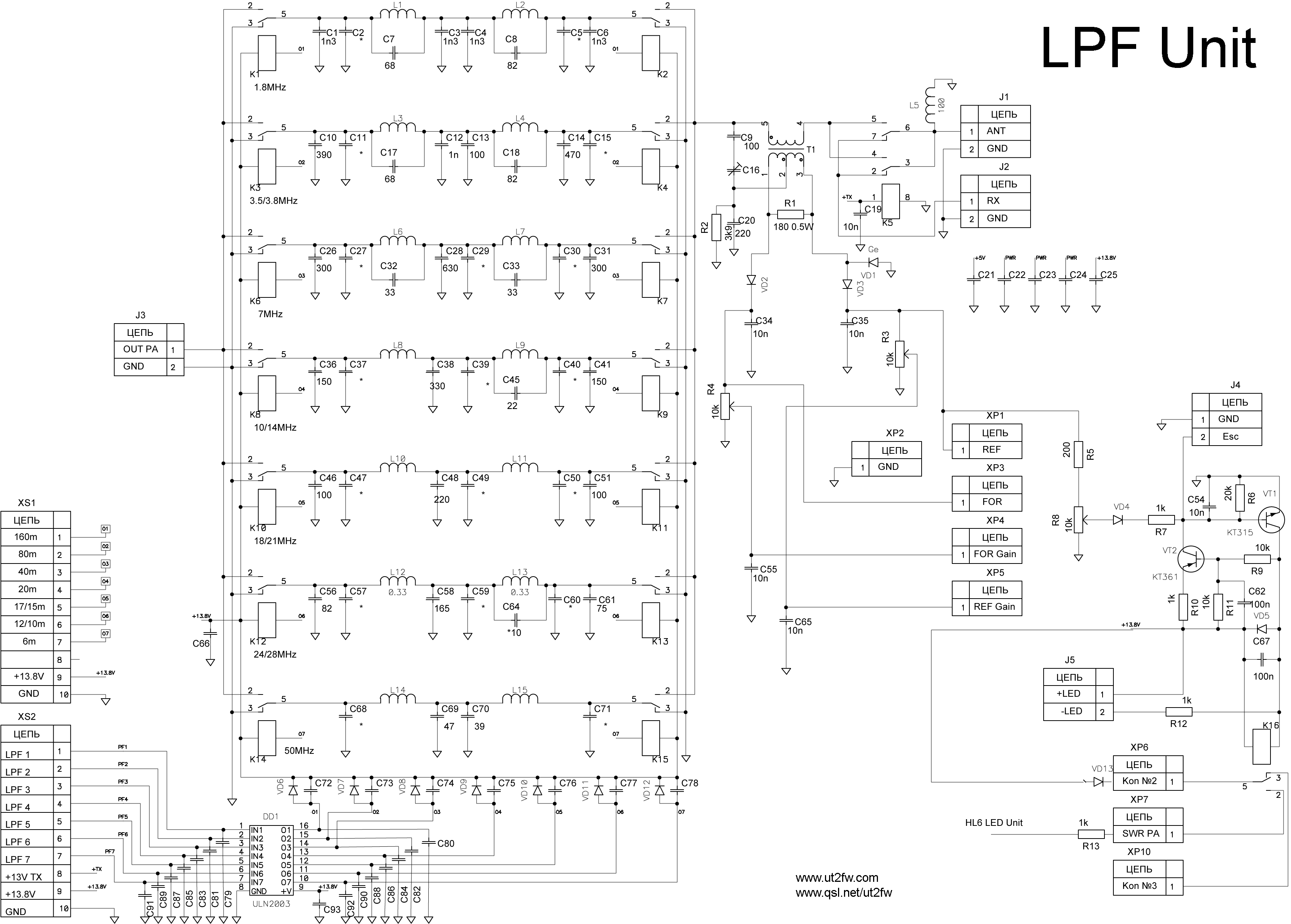LPF Unit. Size PCB 186x137mm. PCB LPF unit - $30 USD